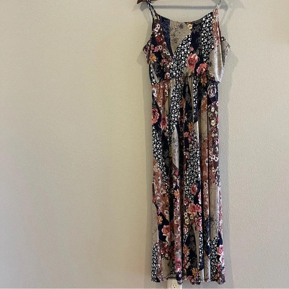 NAIF | Dresses | Naif Spaghetti Strap Floral Patchwork Maxi Dress With ...